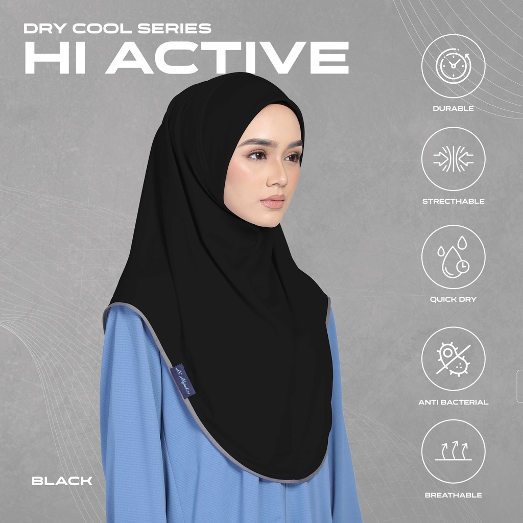 HiHijab - HiActive Dry Cool Collection Awning with Piping 2tone Sport Hijab Microfiber Tudung ...