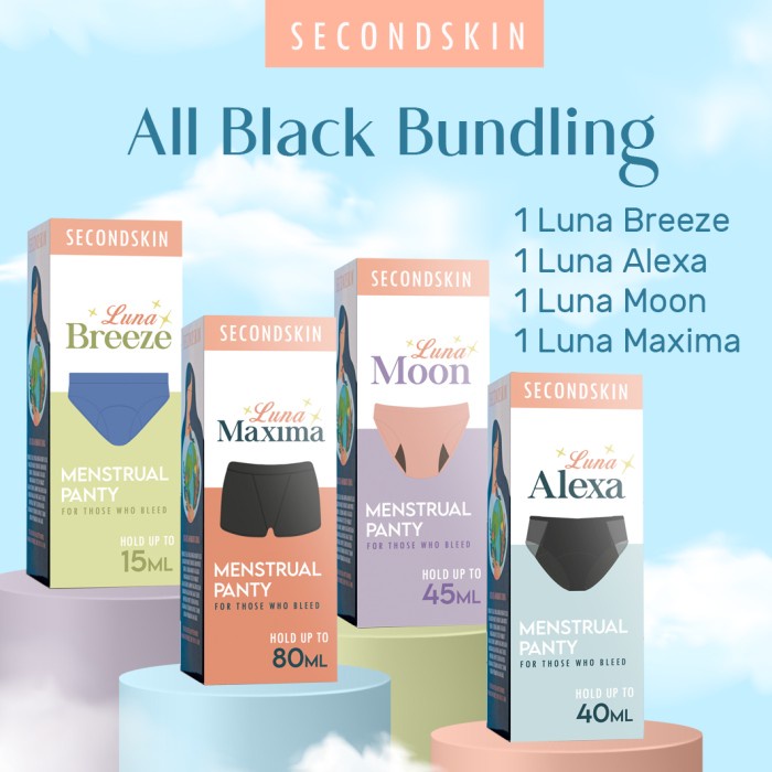 Secondskin Luna Menstrual Panties All Black Bundling Menstrual CD - M | Shopee Malaysia