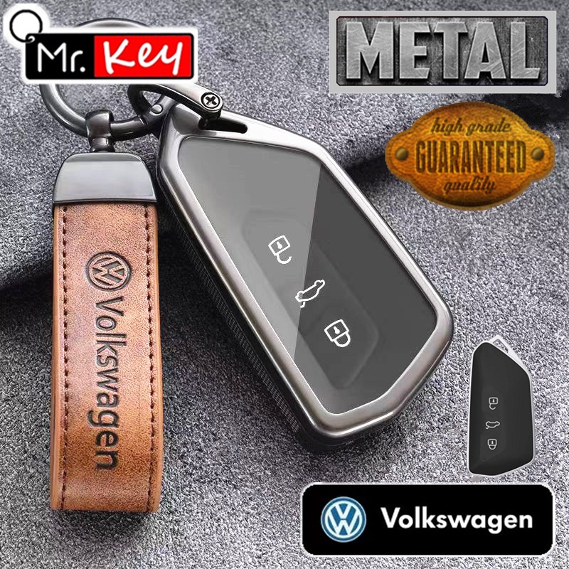 【Mr.Key】Volkswagen Leather Car Key Fob Cover Case Holder for VW Golf 8 ...