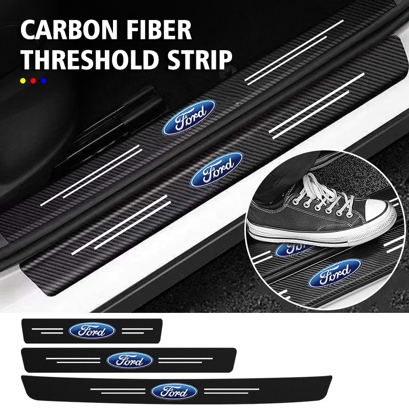 Car Threshold Strips Anti-Stop Sticker Carbon Fiber Bumper Door Side ...