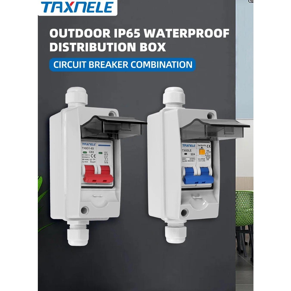 IP65 Waterproof Electrical Distribution Box HT-2p Outdoor AC DC Solar ...