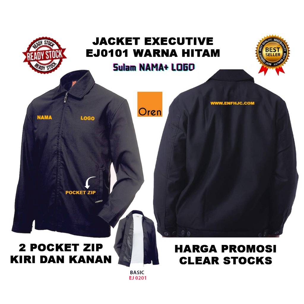 Readystocks, Clearstocks, Jaket Korporat Sulam Nama + Logo Add On ...