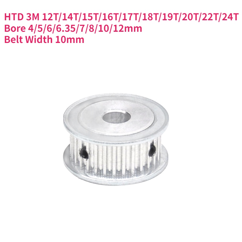 1pcs HTD 3M 12T/14T/15T/16T/17T/18T/19T/20T/22T/24 Teeth Timing Pulley ...