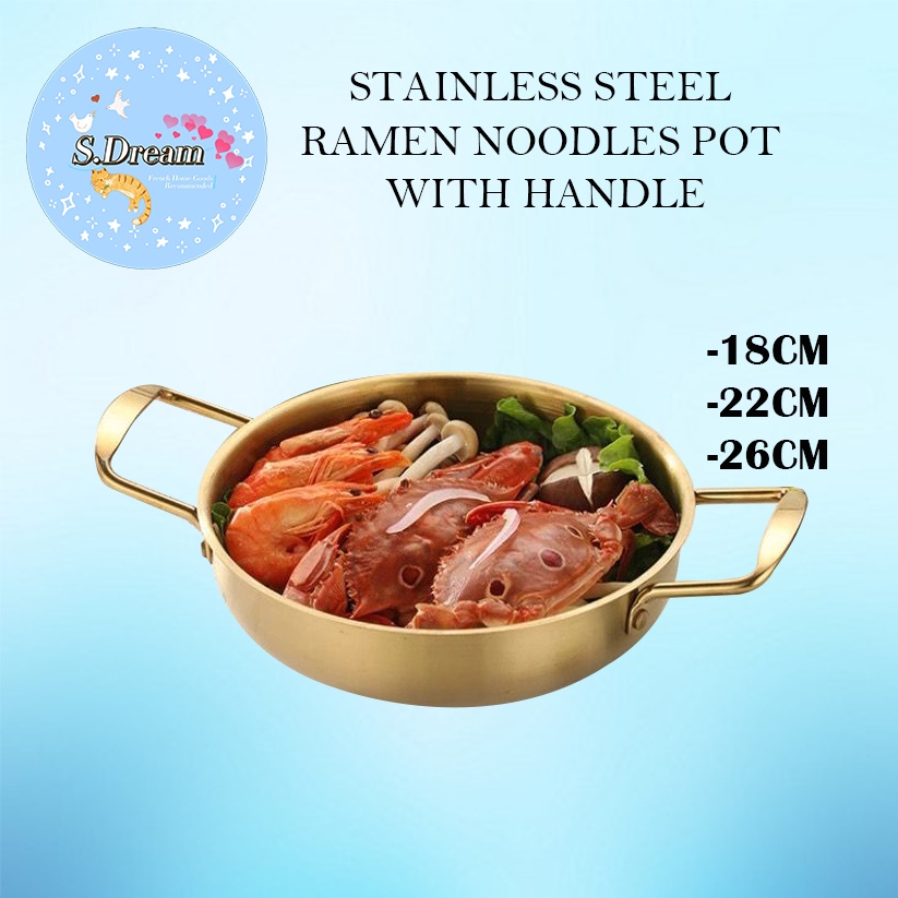 S.D Korea Ramen Noodles Pot/Stainless Steel Pots With Double Ear ...