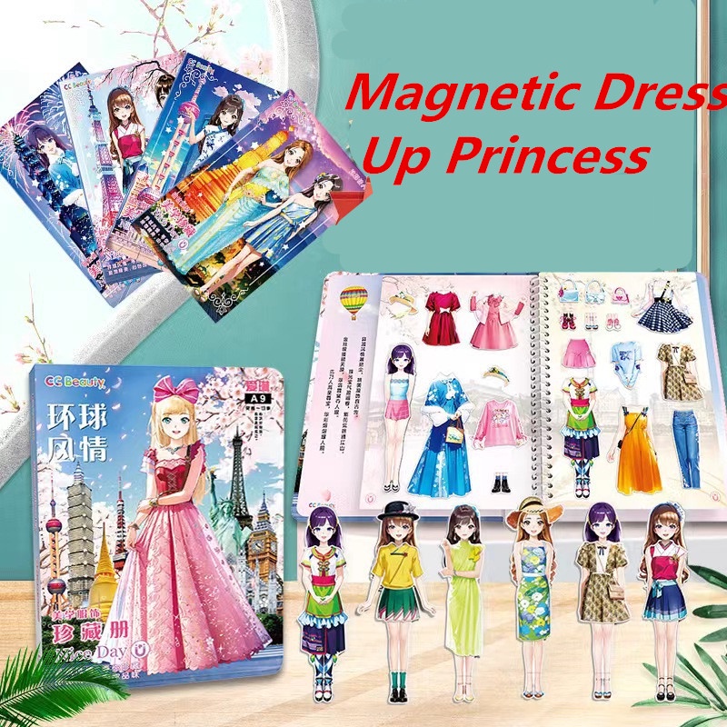 Magnetic Dress Up Baby, Magnetic Princess Dress Up Paper Doll Magnet ...