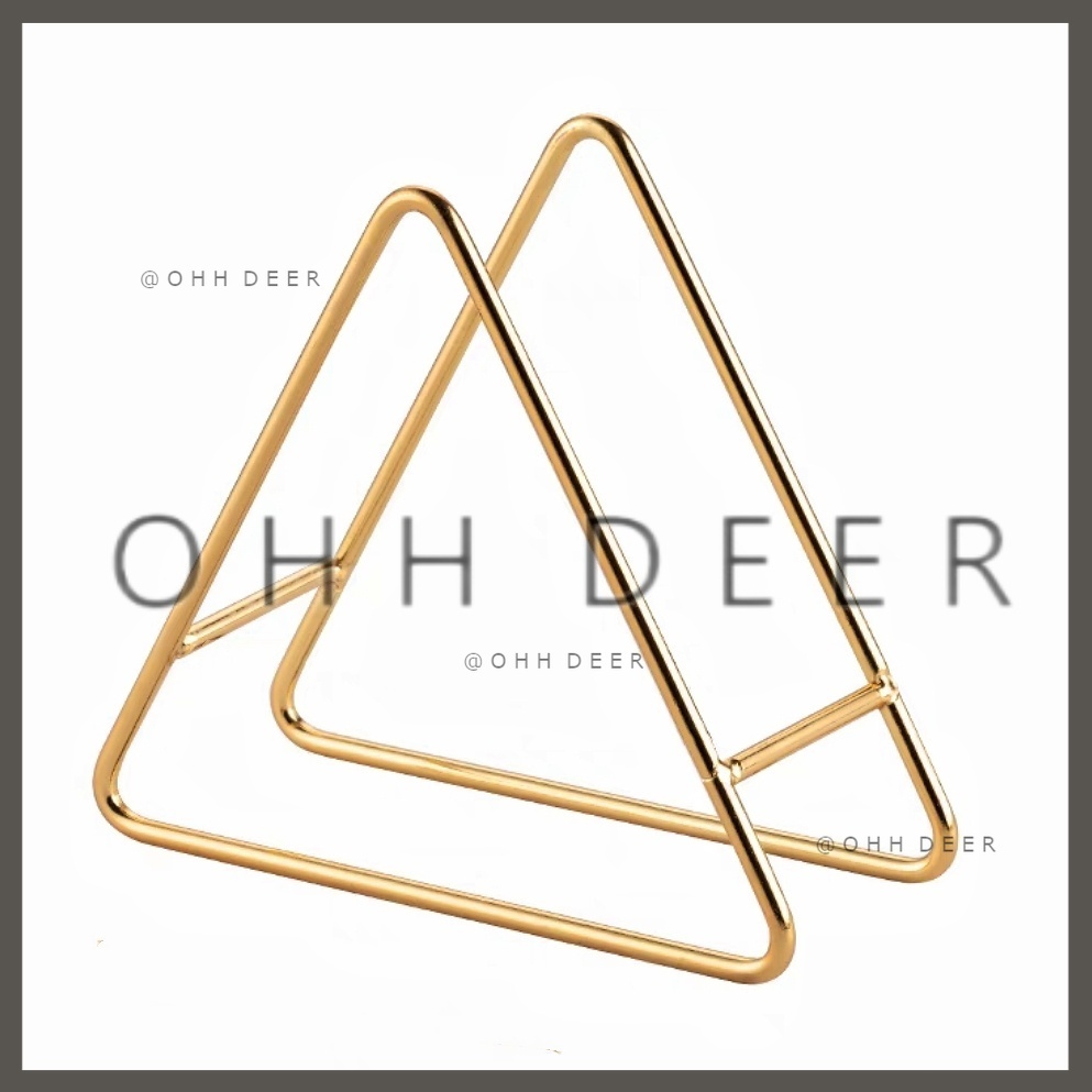 OHHDEER Stainless Steel Tripod Rack Modern Coaster Holder Triangle Gold ...