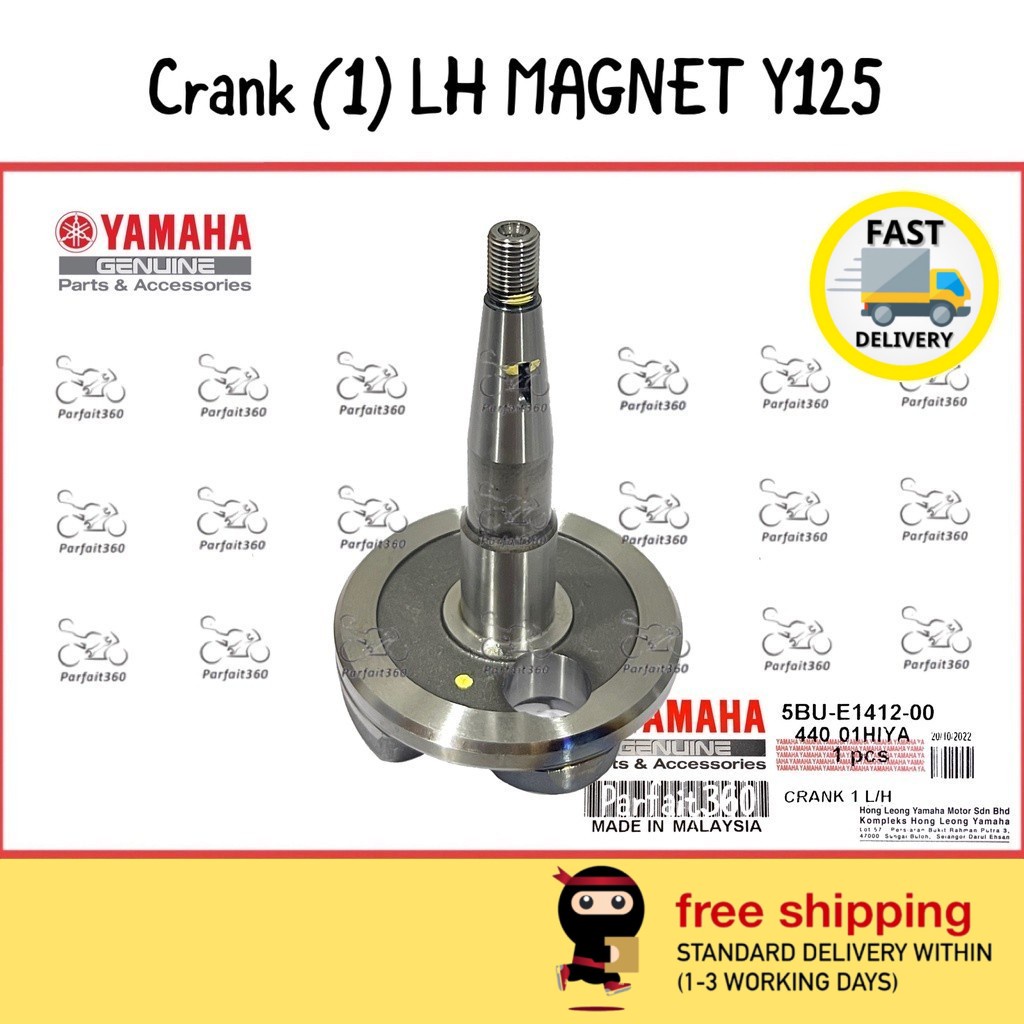 5BU-E1412 Y125ZR Crank 1 LH LEFT / Crankshaft Belah Magnet Kiri 100% ...