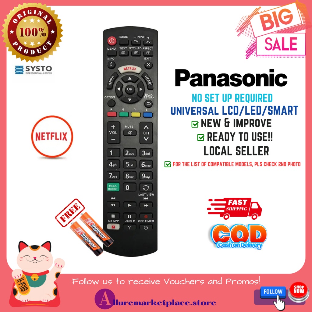 PANASONIC Remote Control LCD LED SMART TV Universal Remote for ...