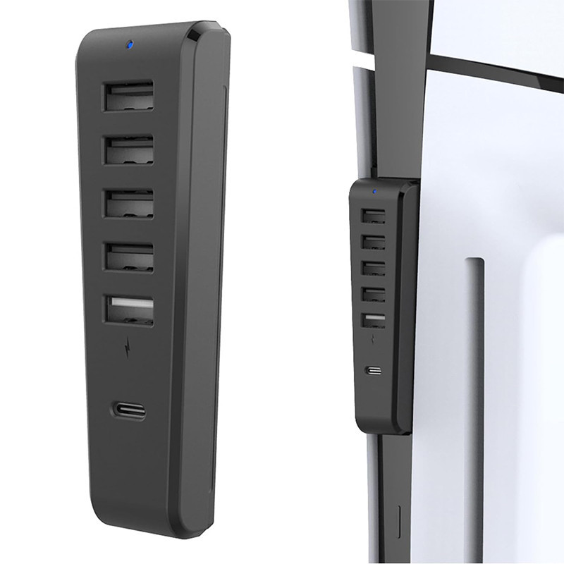 PS5 Slim USB Hub, 6-in-1 USB 2.0 Hub USB Port Expander for PS5 Slim ...