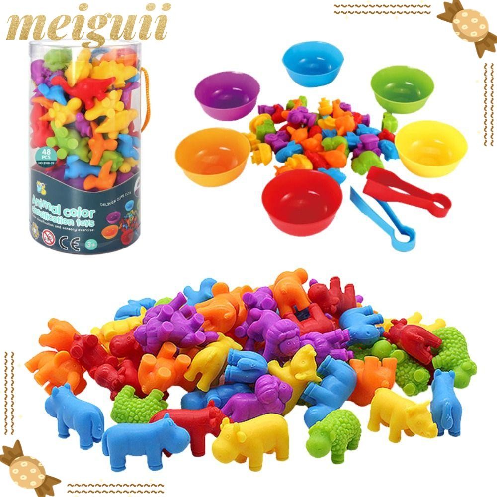 MEIGUII 48PCS/Set Animal Dinosaur Koala Toys Montessori Math Toys Kids ...