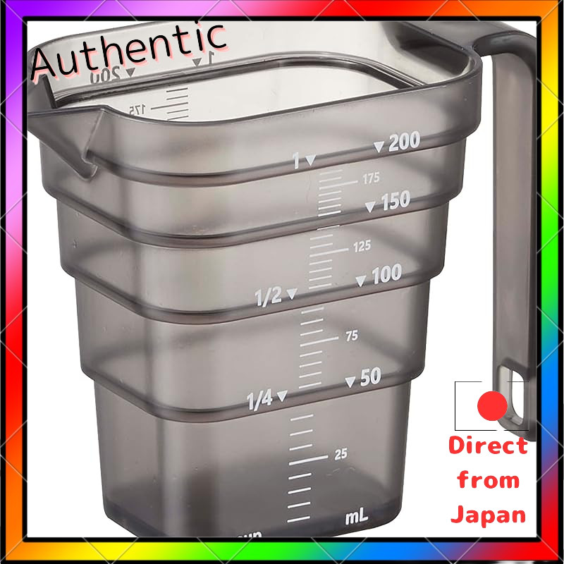 Yamazaki Magnet Gradated Measuring Cup 200mL Black Approximately W12 × ...