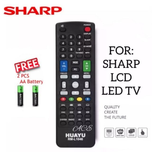 High Quality Sharp TV/LED/LCD TV Remote Control Multi Models Compatible RM-L1046/Free Battery ...