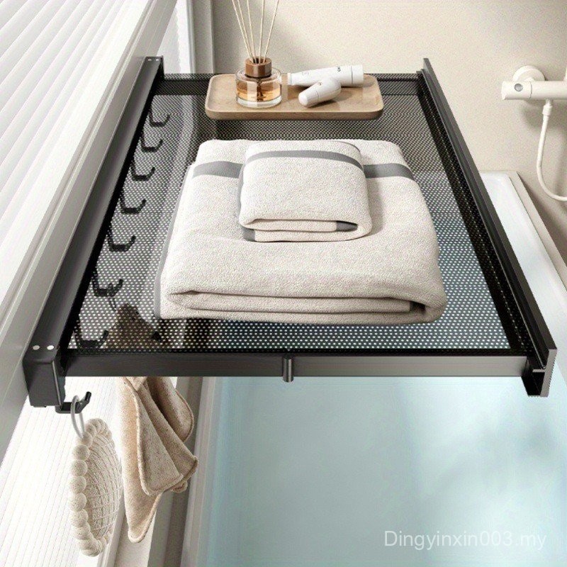 Storage Storage Retractable Rack Invisible Drying Net Folding Hook Flat ...