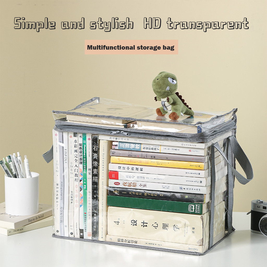 Large Book Storage Bag Collapsible Book Pouch Waterproof PVC ...