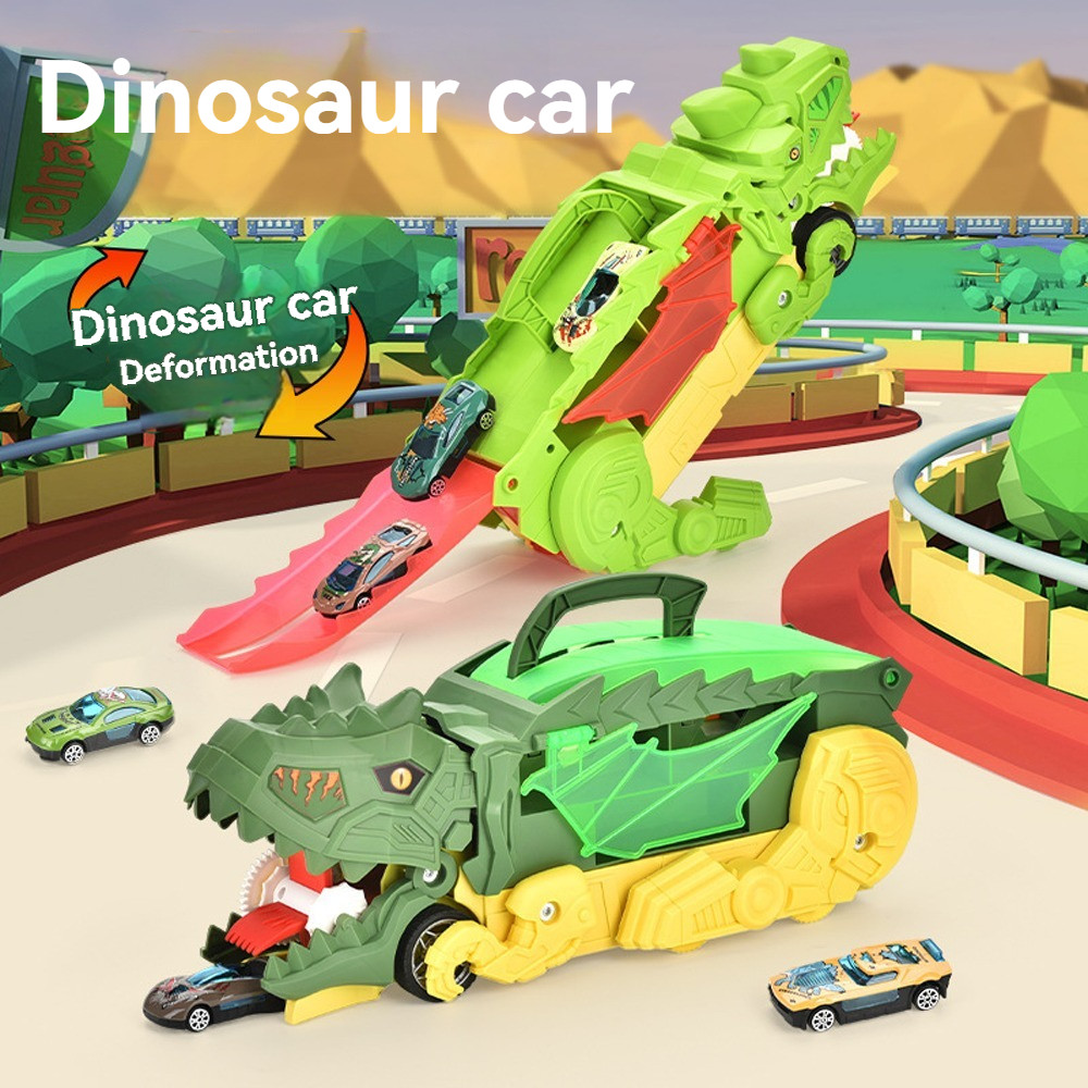 Dinosaur Eating Cars Dinosaur Transformation Truck With 6Pcs Alloy ...