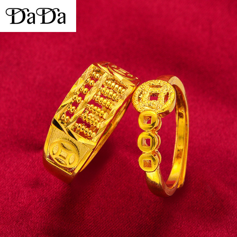 Original 916 Gold Men's Ring Coin Abacus Ring Adjustable | Shopee Malaysia