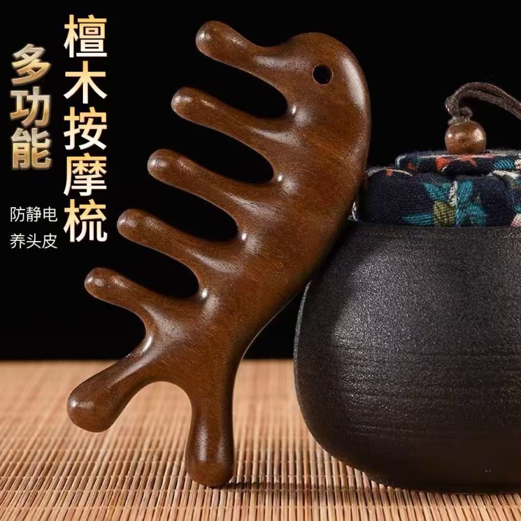 Dolphin Sandalwood Comb Head Meridian Comb Solid Wood Comb Meridian ...