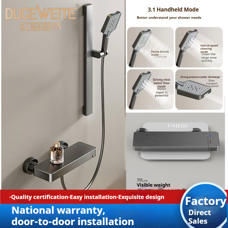 [Factory Straight Hair] Bathroom Shower Square Shower Perforation-Free ...