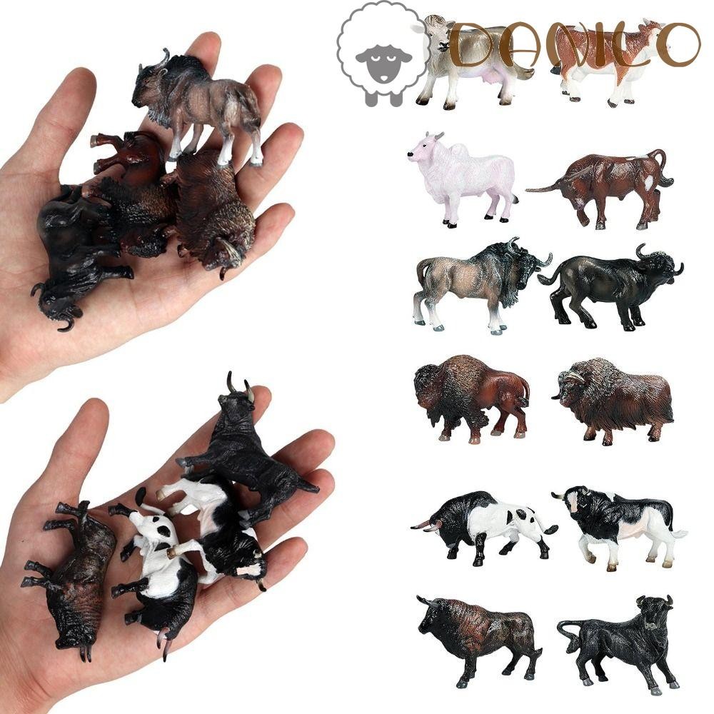 DANILO Milk Cow Model, Farm Animals Simulated Cattle Figurine, Garden ...