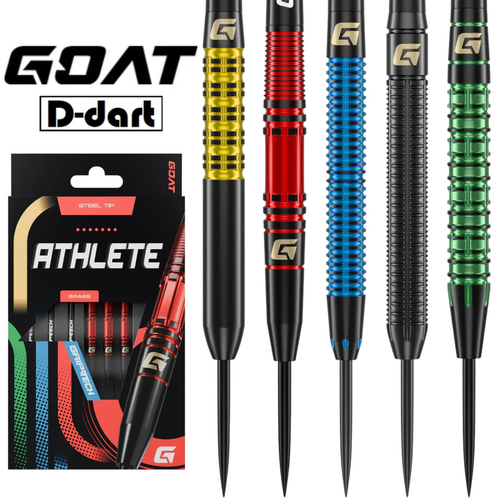 GOAT STEEL TIP DARTS - 10/11/12/13G ATHLETE BRASS DART SET ORIGINAL ...