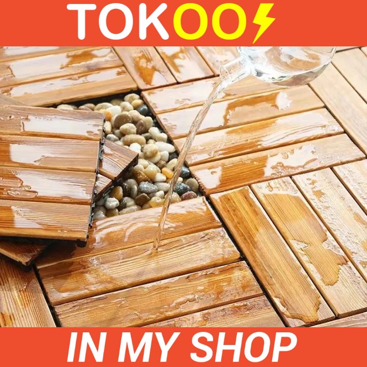 Floor Decking Wood Pallet Kayu / Timber Acacia Wood Flooring DIY Garden ...