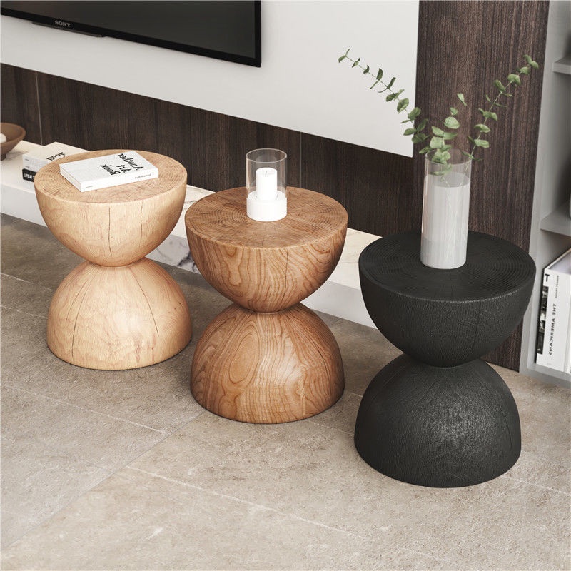 New Nordic Logs Home Coffee Table Stool Short Simple Solid Wood Stump ...
