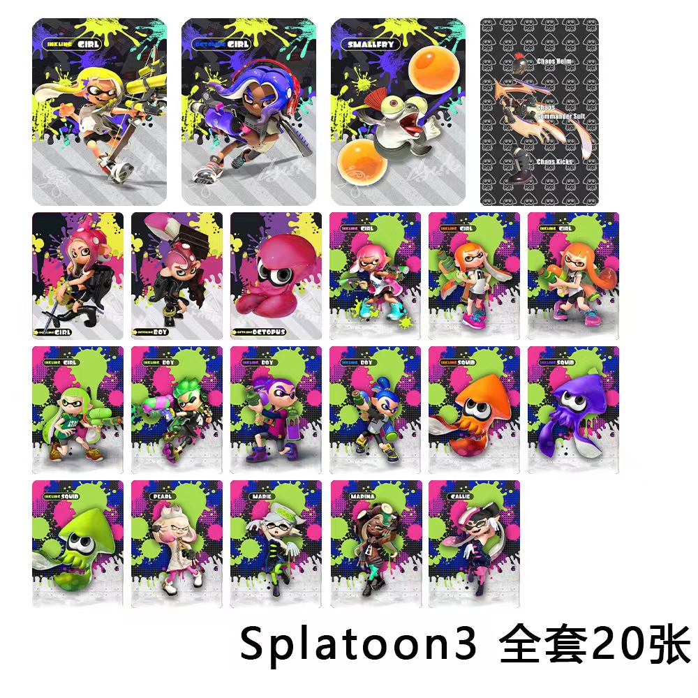 Latest Release 20 in 1 Splatoon 1 2 3 Splatoon3 NFC Mini Amiibo Card ...