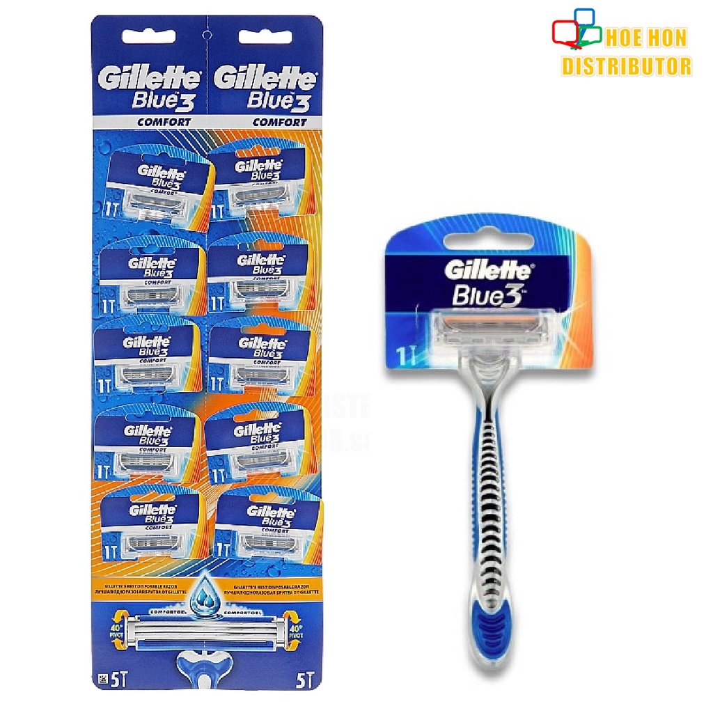 Gillette Blue 3 Comfort Disposable Razor 1pc 3 Blade Pisau Cukur ...