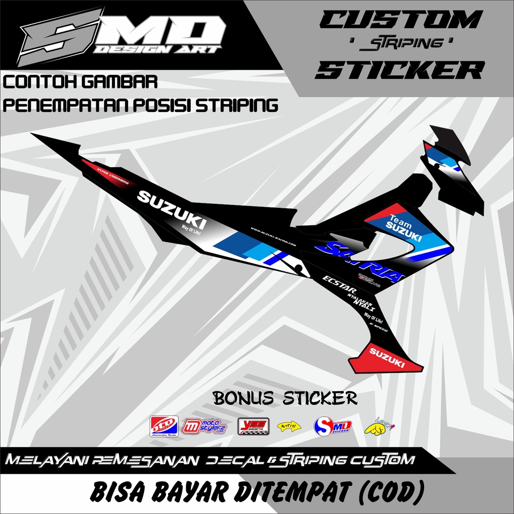 Striping STICKER SATRIA FU FACELIFT VARIATIONS RACING TEAM SUZUKI ...