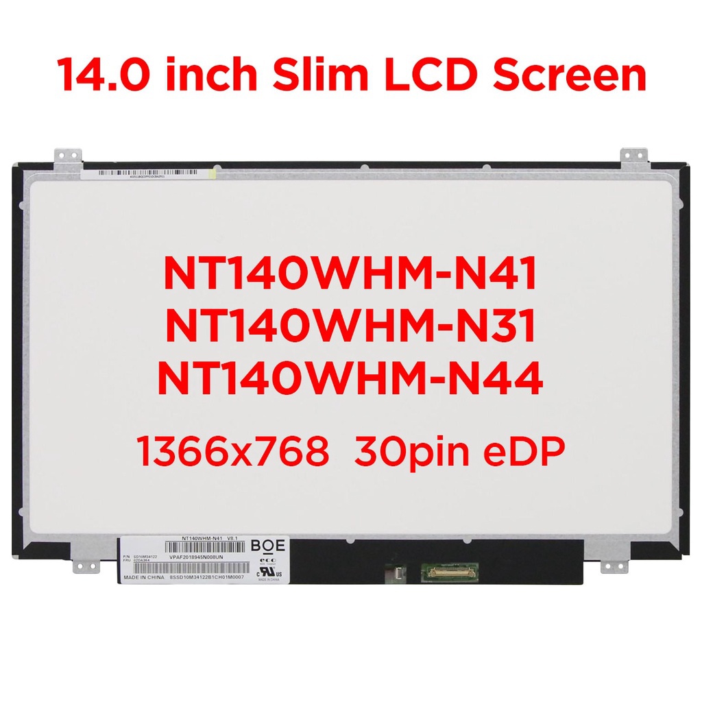 14.0" Laptop LCD Screen NT140WHM-N41 Fit HB140WX1-401 NT140WHM-N31 ...