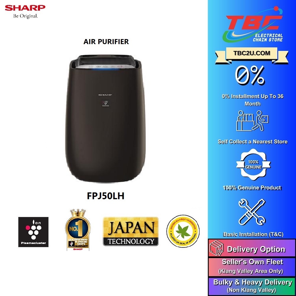 SHARP FPJ50LH 40m² PLASMACLUSTER TECHNOLOGY AIR PURIFIER | Shopee Malaysia