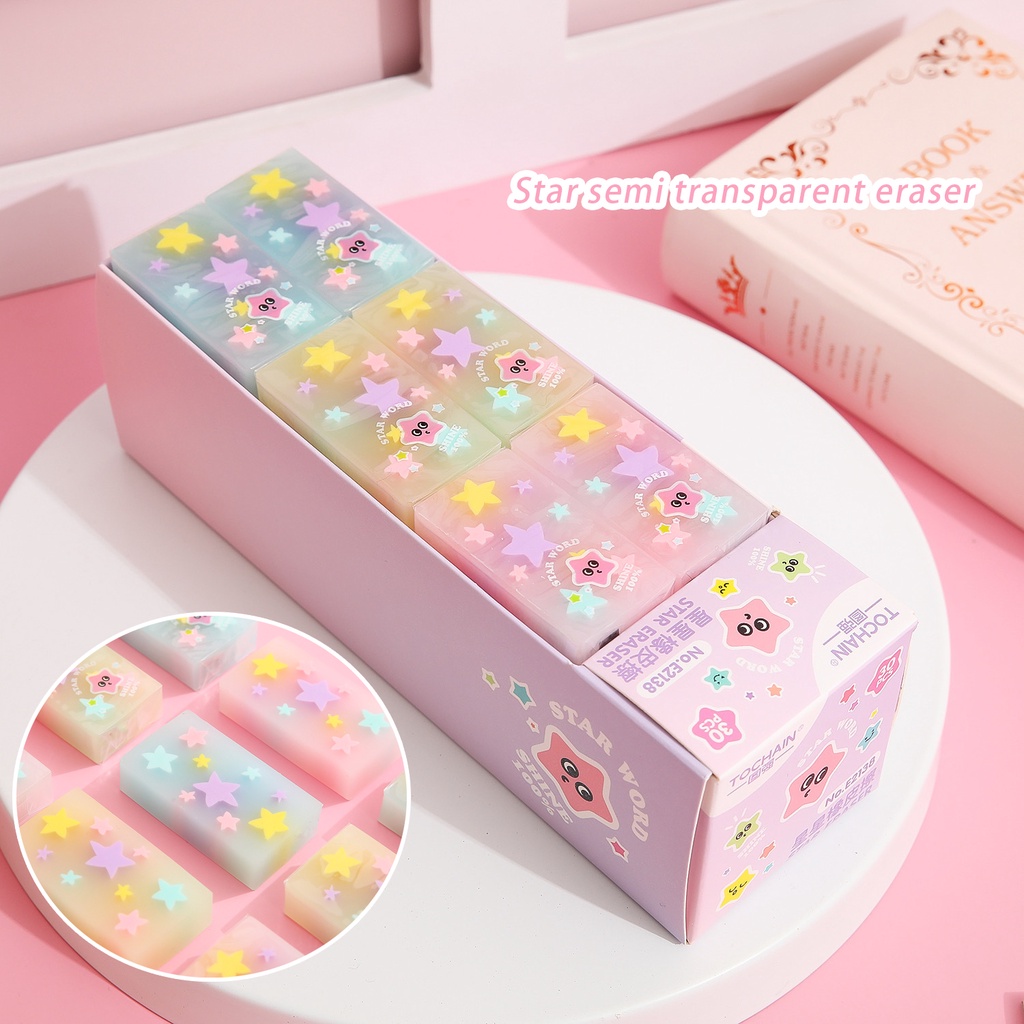 Star Eraser Translucent Correction Eraser Art Drawing Eraser Clean Less ...