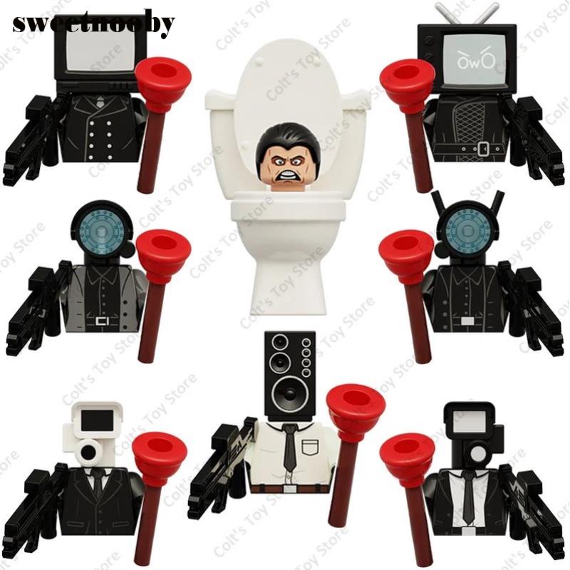 Block Toys Figure Skibidi Toilet Building Bricks TV People Toilet Man ...