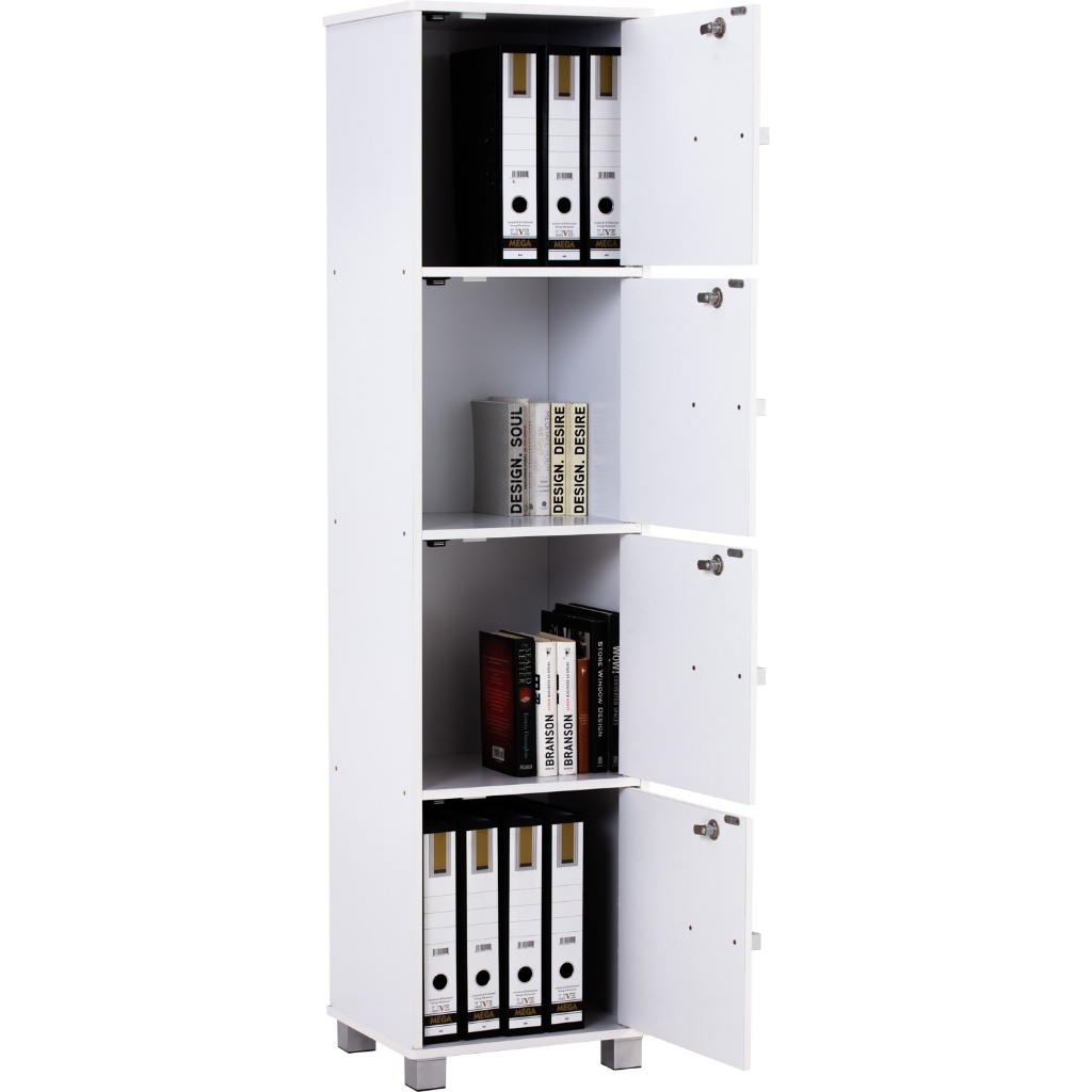 NAIM White 4 Door Locker Cabinet Office Cabinet Locker Arch File ...