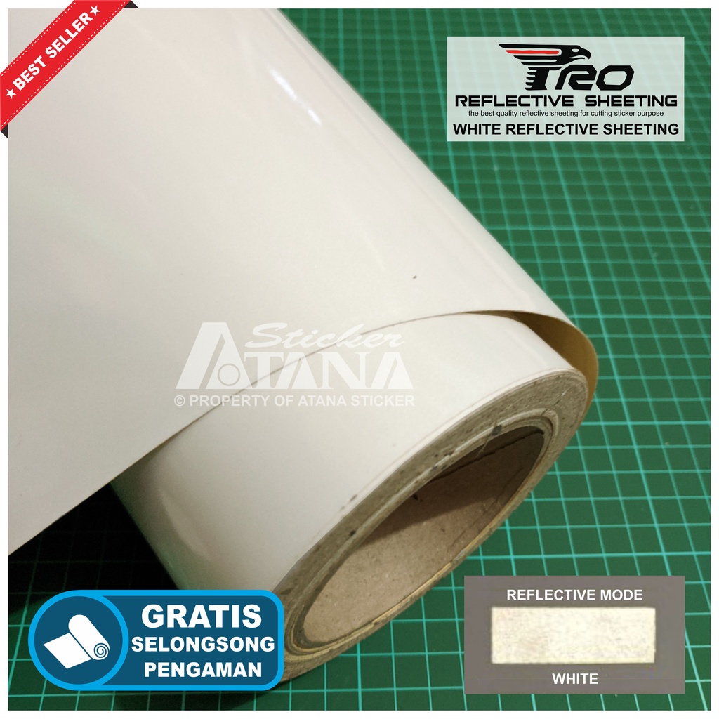 MATA PUTIH CAHAYA MESIN White Cutting Sticker Material Reflective Phosphor White Pro Reflective ...