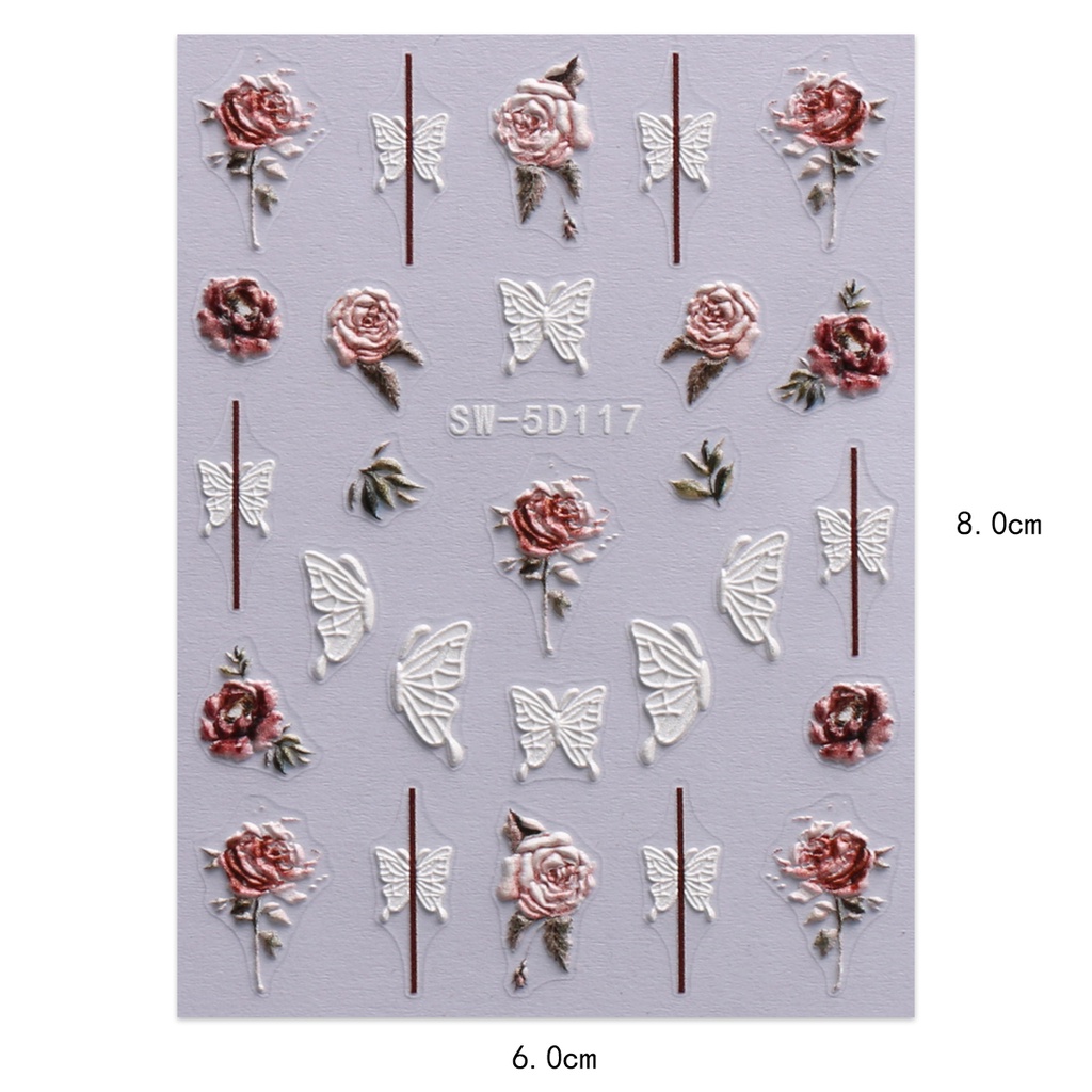 HAMA NAIL 5D Embossed Nail Art Sticker Wholesale Black and White ...