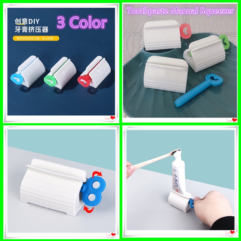 Toothpaste Manual Squeezer Multifunction Portable Rotatable Facial Wash ...