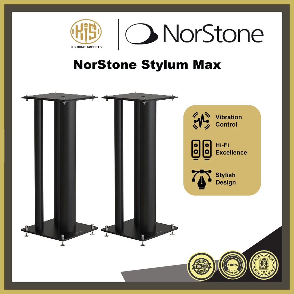 NorStone Stylum Max Speaker Stand Steel 60CM ( Black ) | Shopee Malaysia