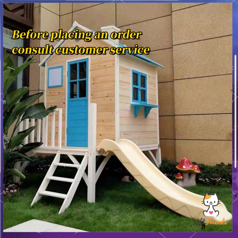 Outdoor children's wooden house outdoor tent puzzle large toy ...