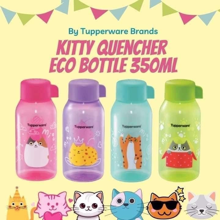 Tupperware Kitty Quencher Eco Bottle 350ml/ Eco Bottle 350ml/ Drinking Bottle/ Mini Eco Bottle ...
