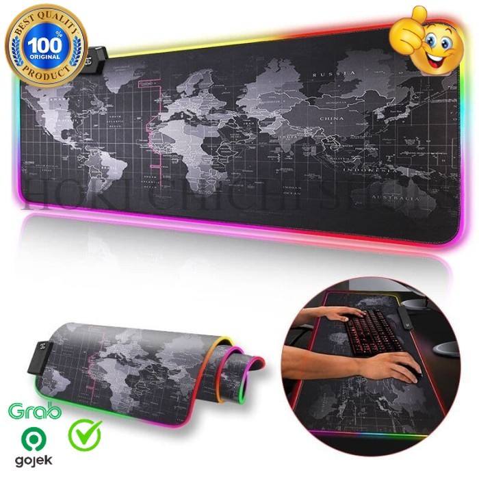 Gaming Mouse Pad XL 40x90cm LED RGB World Map ORIGINAL CC | Shopee Malaysia
