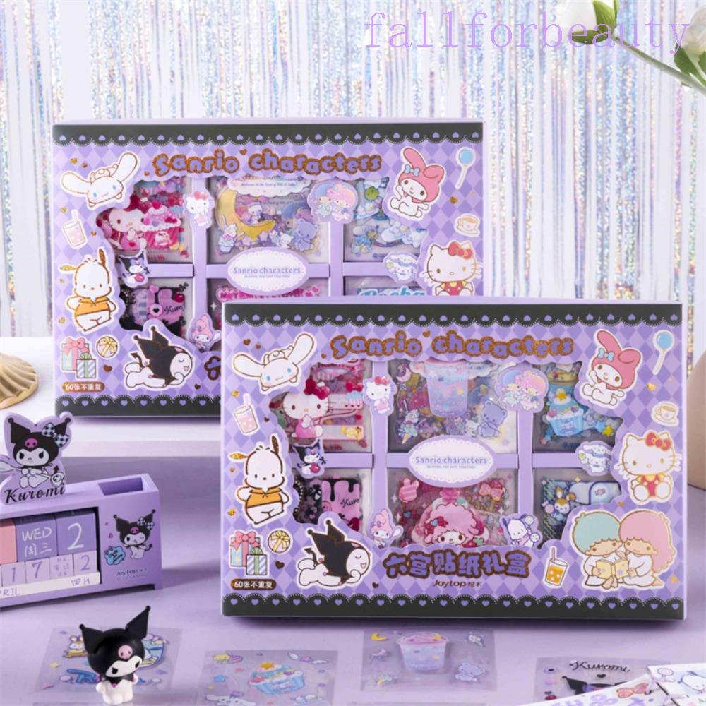 FALLFORBEAUTY 60Sheet/Box Kawaii Kuromi Sticker Gift Box, Collage ...