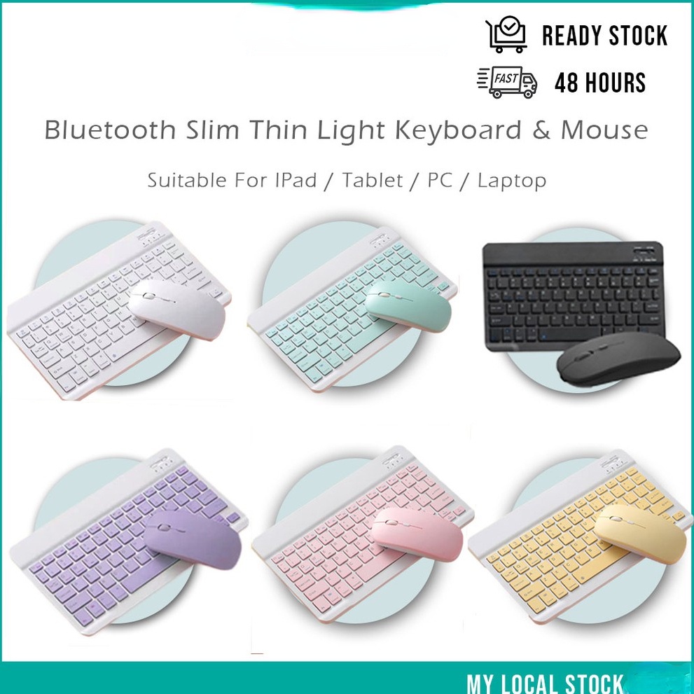 Minimalist Wireless Bluetooth Slim 10 inch Keyboard Mouse Set For Ipad ...
