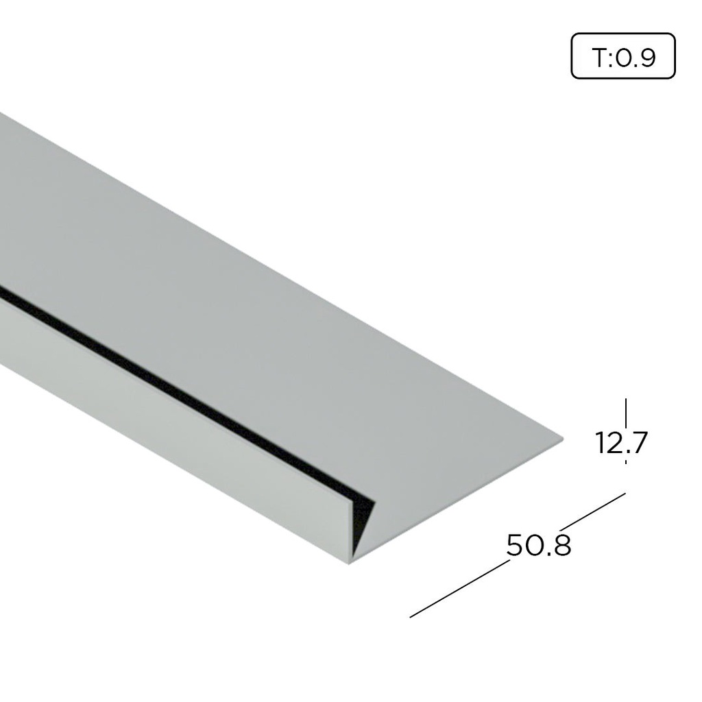 0.5" x 2" Aluminium Extrusion Unequal Angle Frame Profile Thickness 0 ...