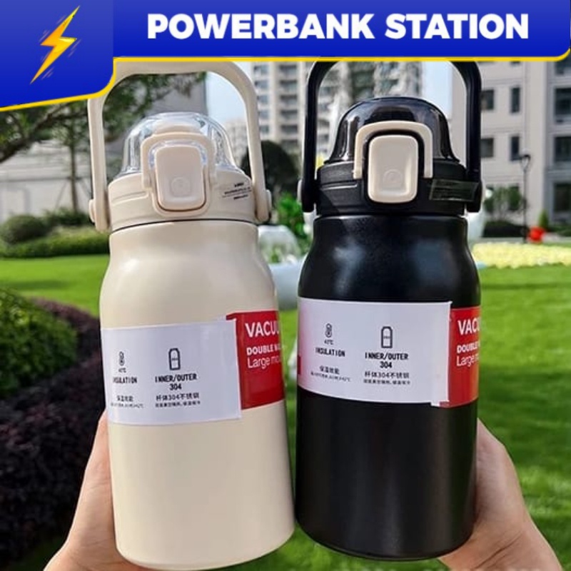 PSB_ 1.2L/1.7L Stainless Steel Thermos Bottle Vacuum Flask with Straw Insulated Water Bottle ...