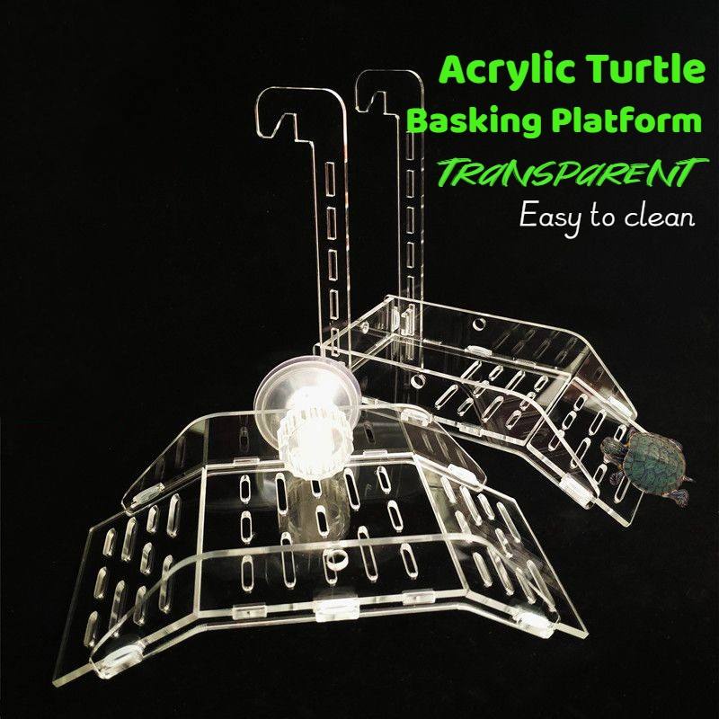Turtle Acrylic Platform Transparent Easy Clean Resting Basking Area for ...