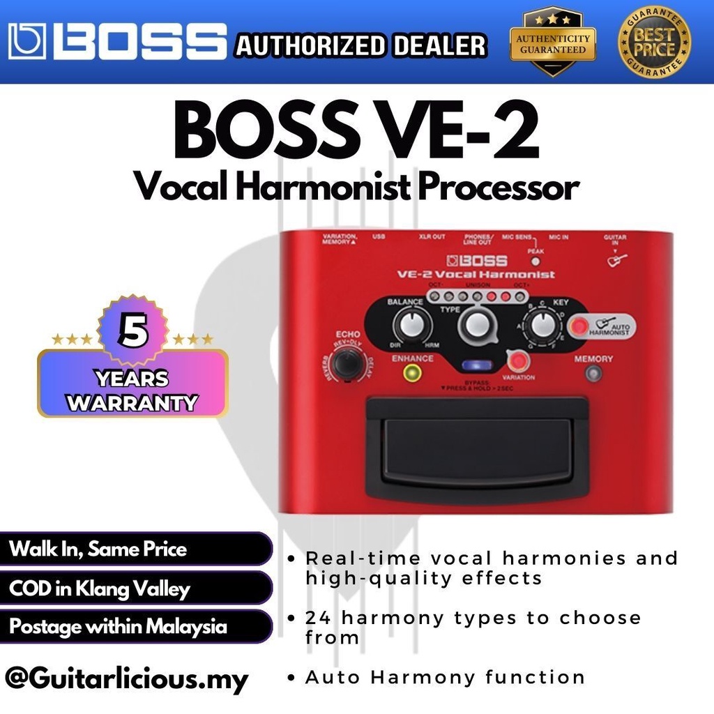 Boss VE-2 Portable Vocal Harmonist Processor ( VE2 / VE 2 ) | Shopee ...