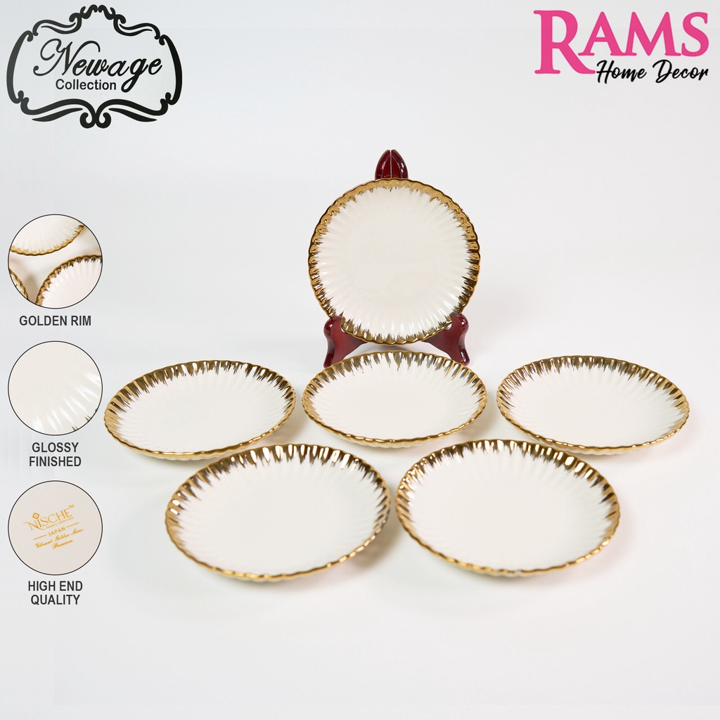 Newage 15cm High Quality Porcelain Stripe Dessert Plate / Side Dish ...