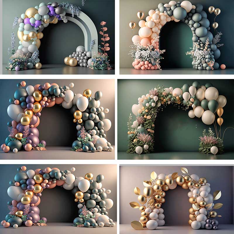 Arch Balloons Flowers Party Backdrop For Baby Shower New Born Cake ...