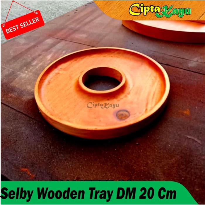 KAYU Selby Wooden Tray/Mahogany Round Placemat DM 20cm | Shopee Malaysia